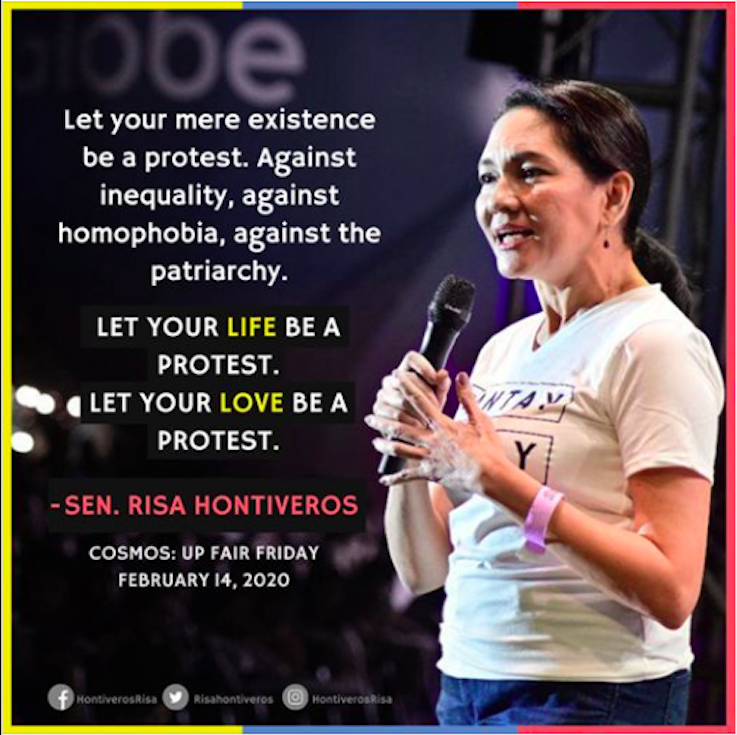 "Let your LIFE be a PROTEST. Let your LOVE be a PROTEST." - Sen. Risa ...